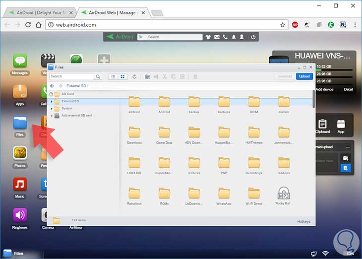 Cómo controlar y pasar archivos Android desde PC con Airdroid - Solvetic