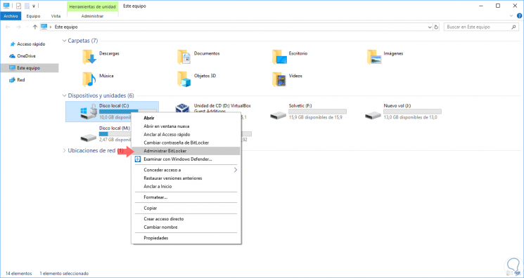 Cómo encriptar unidad disco o USB con Bitlocker en Windows 10 - Solvetic