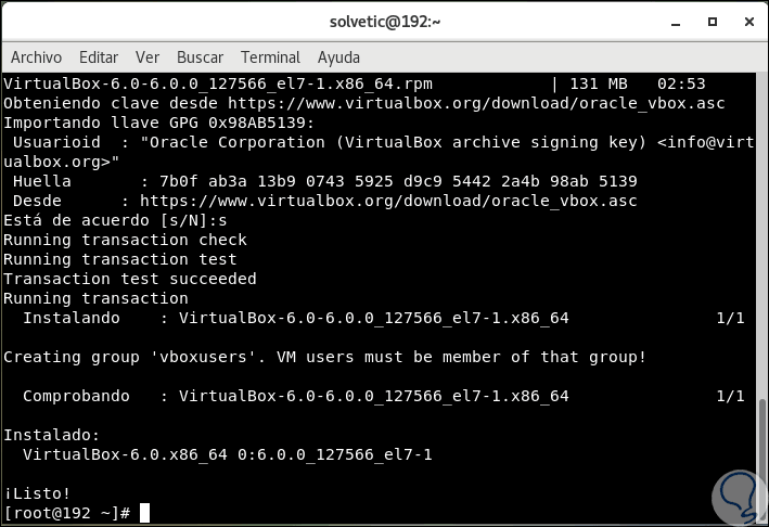 Cómo instalar VirtualBox en CentOS 7 - Solvetic