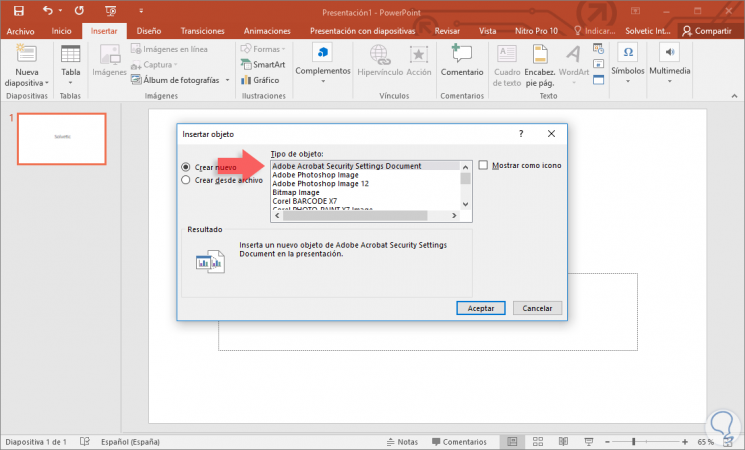 Cómo insertar PDF en presentación PowerPoint - Solvetic