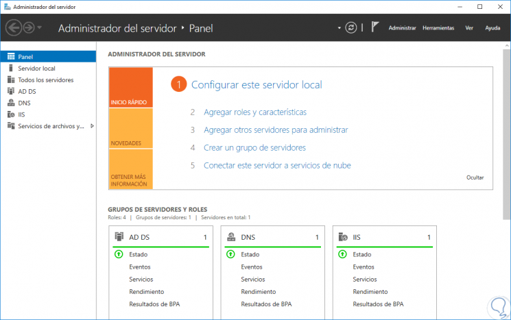 Deshabilitar inicio Server Manager en Windows Server 2016 - Solvetic