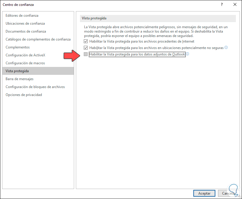 No puedo abrir archivos adjuntos en Outlook 2016, 2019 (Word, Excel o PowerPoint) - Solvetic