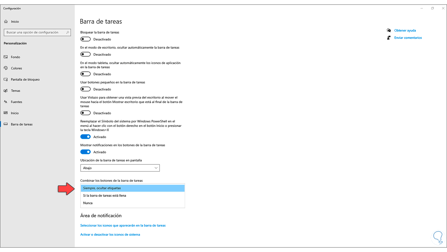 Cómo agrupar los iconos de la Barra de tareas Windows 10 - Solvetic