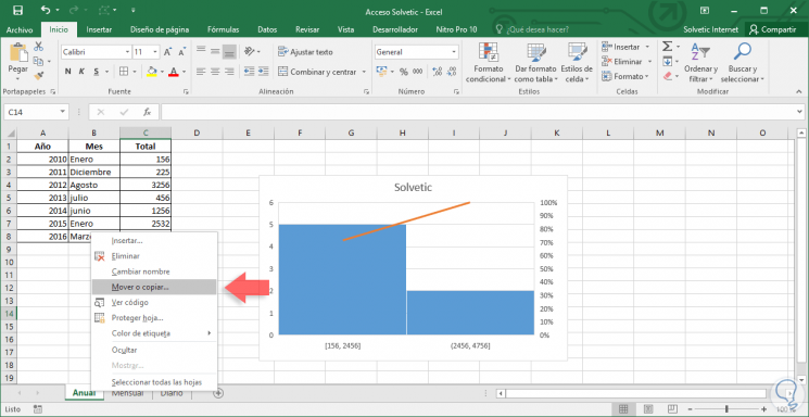 Cómo mover o copiar una hoja de trabajo a otro libro Excel 2016 - Solvetic Cómo mover o copiar una hoja de trabajo a otro libro Excel 2016 - Solvetic