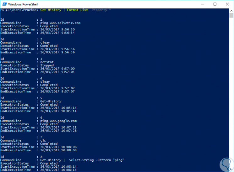 Cómo ver y usar Historial de comandos en PowerShell - Solvetic