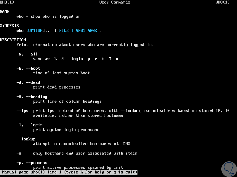 Cómo usar comando who en Linux - Solvetic