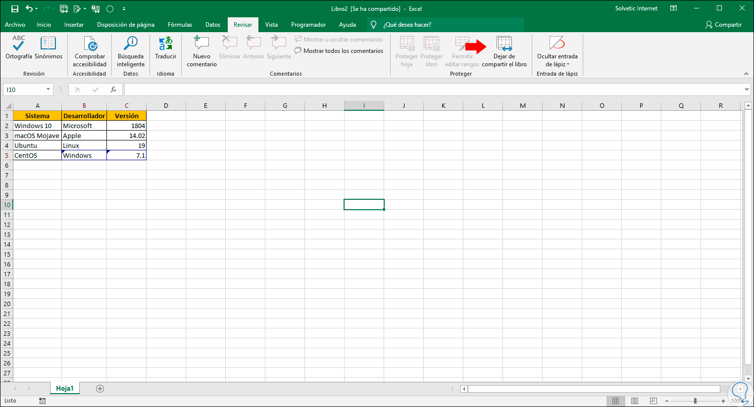 Cómo compartir un archivo Excel 2019 - Solvetic Cómo compartir un archivo Excel 2019 - Solvetic