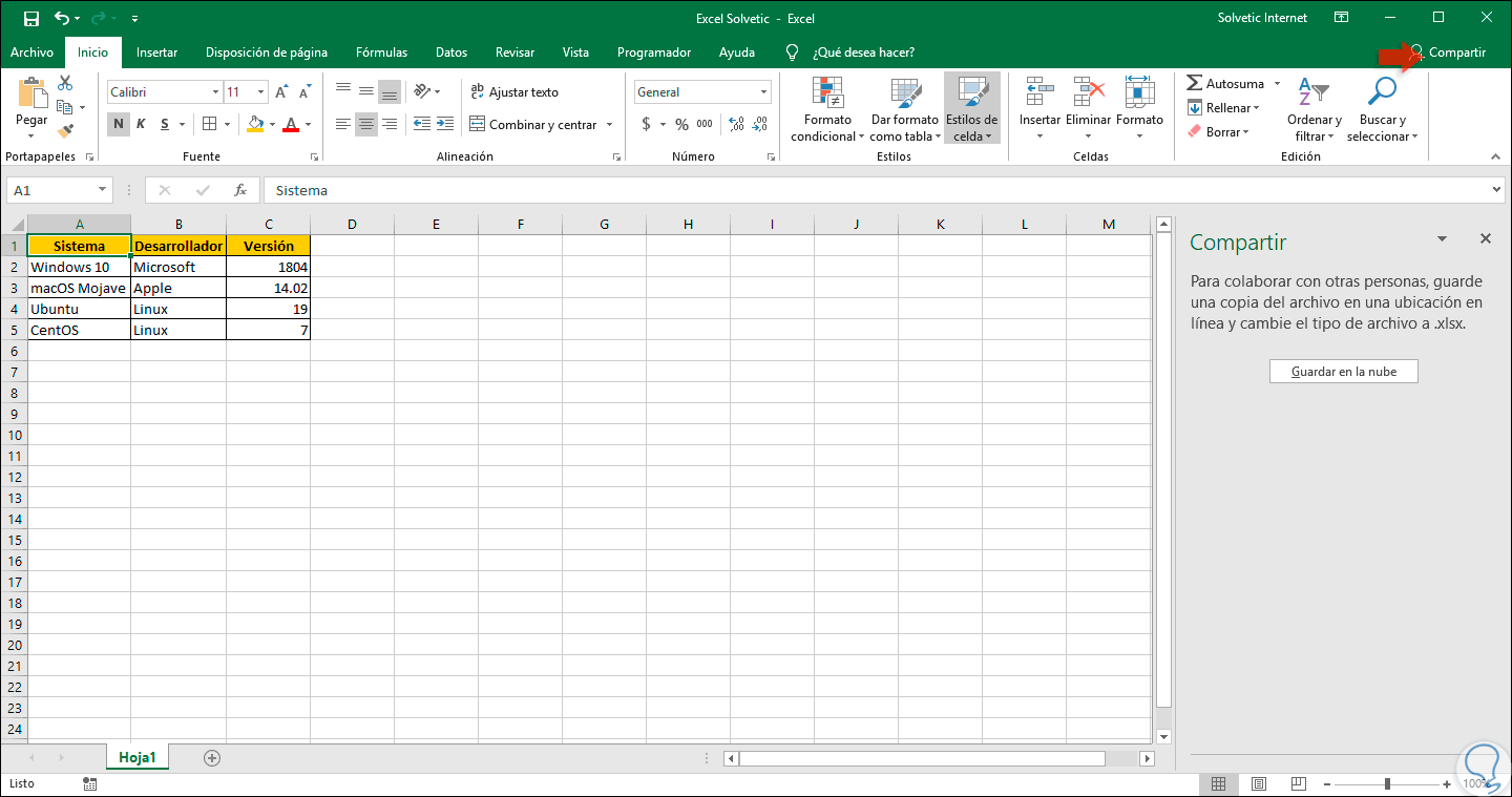 Cómo compartir un archivo Excel 2019 - Solvetic Cómo compartir un archivo Excel 2019 - Solvetic