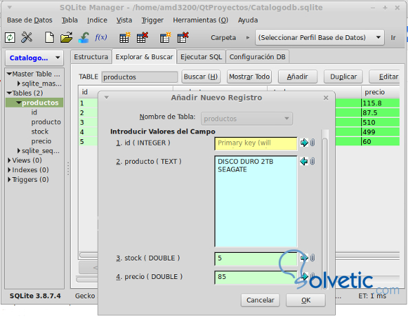 Programación QT y bases de datos SQLite - Solvetic