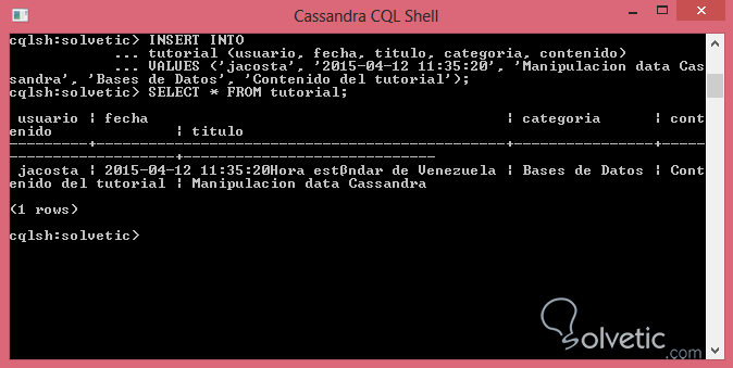 Manipulación de data en Cassandra - Solvetic