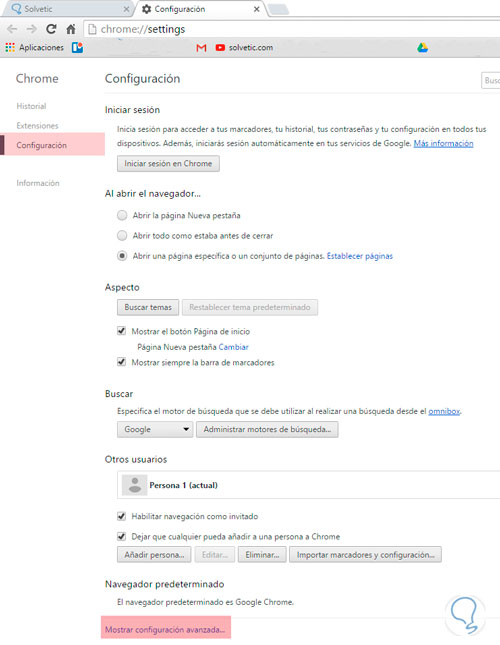 Activar o desactivar el complemento JavaScript en Chrome - Solvetic