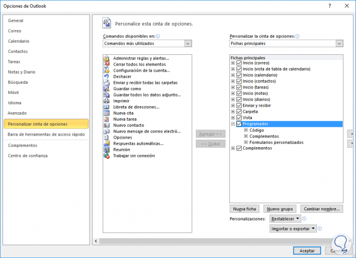 Habilitar o deshabilitar Macros Outlook 2016 - Solvetic