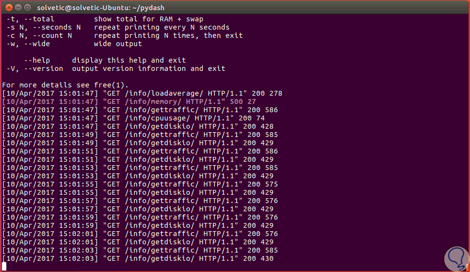 Cómo monitorizar rendimiento de Ubuntu Linux usando Pydash - Solvetic