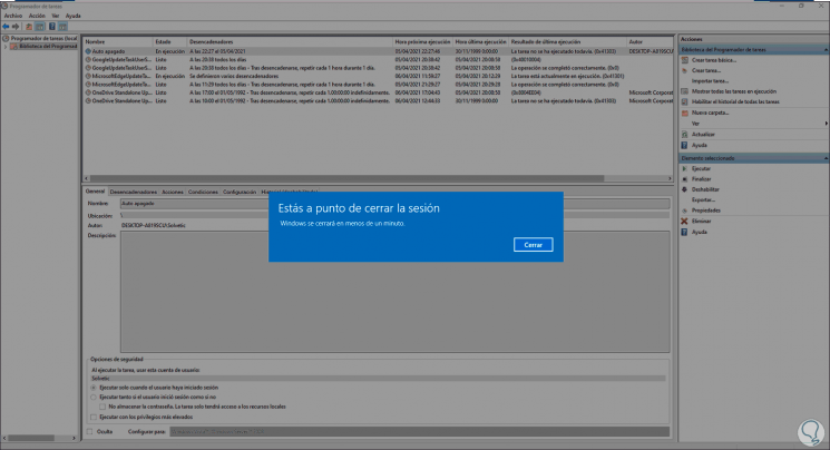 Configurar apagado automático Windows 10 ️ 2021 - Solvetic