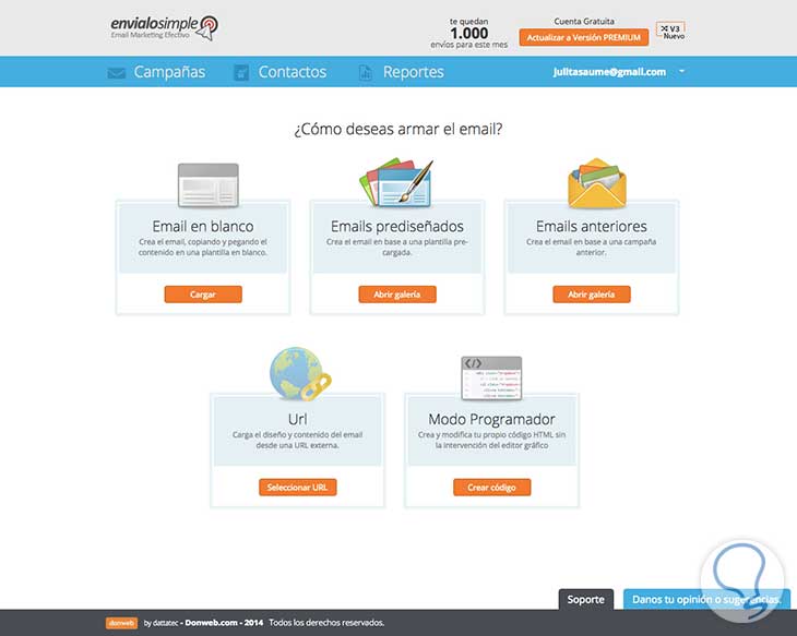 Crear una campaña de e-mail marketing con Envialo Simple - Solvetic Crear una campaña de e-mail marketing con Envialo Simple - Solvetic