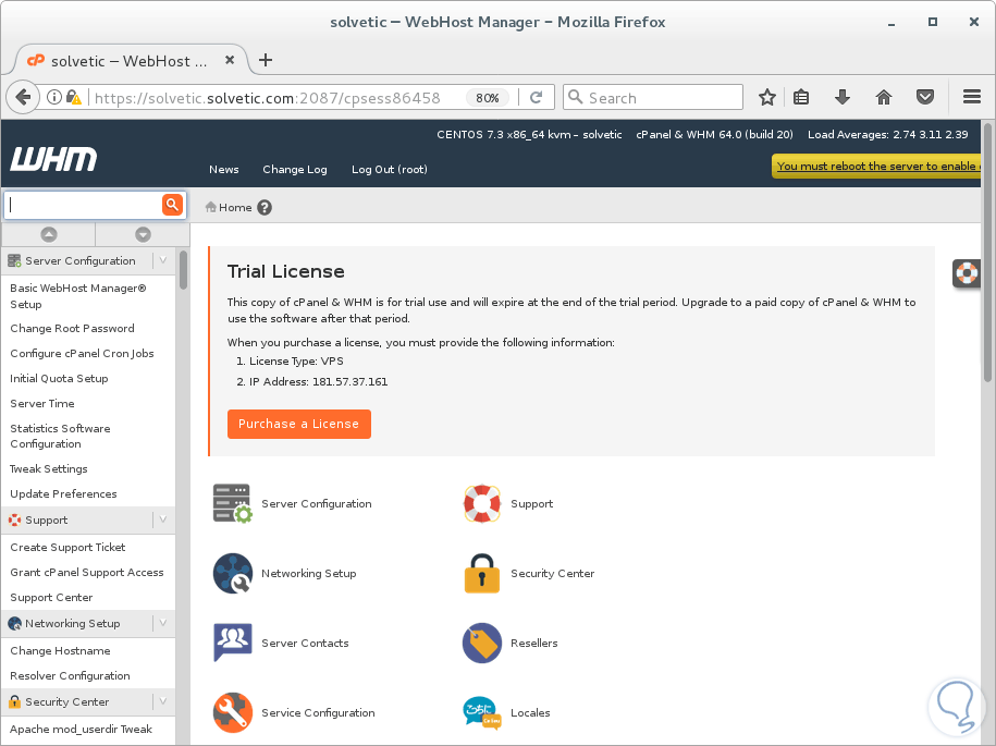 Cómo instalar cPanel y WHM en CentOS 7 - Solvetic