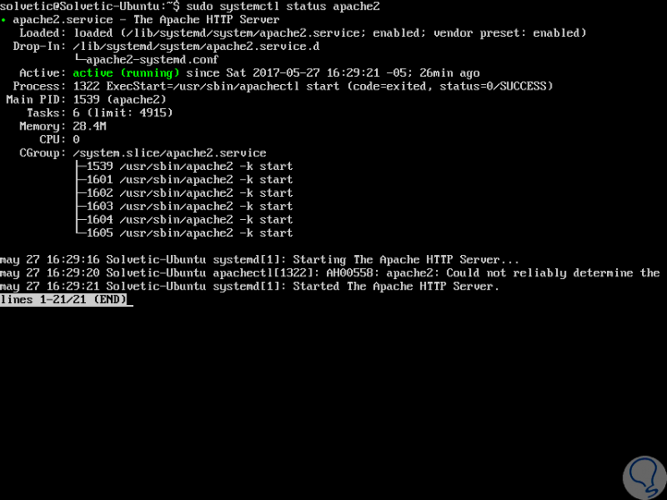 Cómo instalar servidor web Apache en Ubuntu 17 Linux - Solvetic