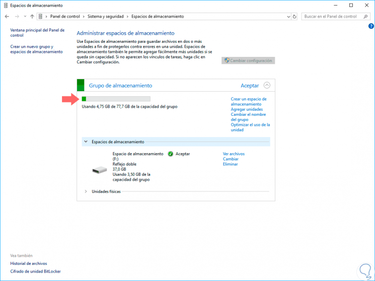 Habilitar Windows 10 con espacios almacenamiento disco en espejo - Solvetic