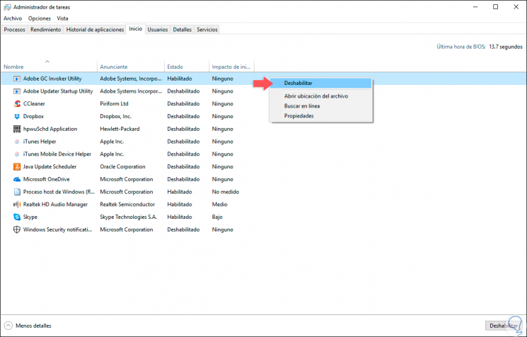 Cómo desactivar programas de inicio automático Windows 10 - Solvetic