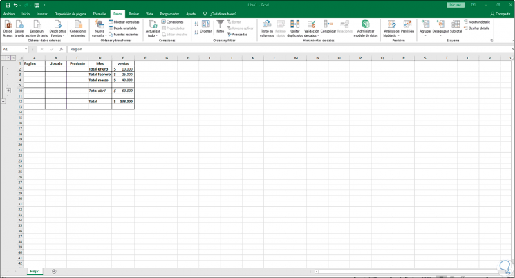 Cómo crear un Esquema Automatico en Excel ️ - Solvetic