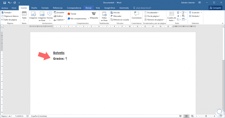 Cómo poner grados en Word ️ Símbolo ° - Solvetic