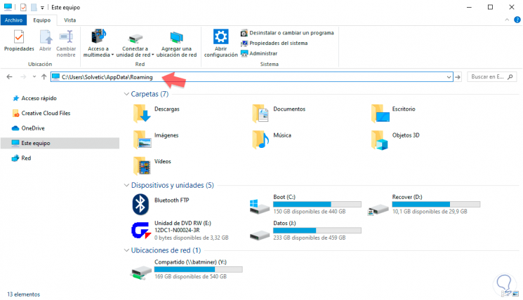 APPDATA Windows 10 ️ Abrir carpeta - Solvetic