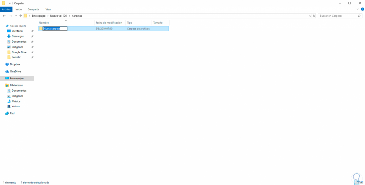 Cómo crear carpetas en Windows 10 - Solvetic