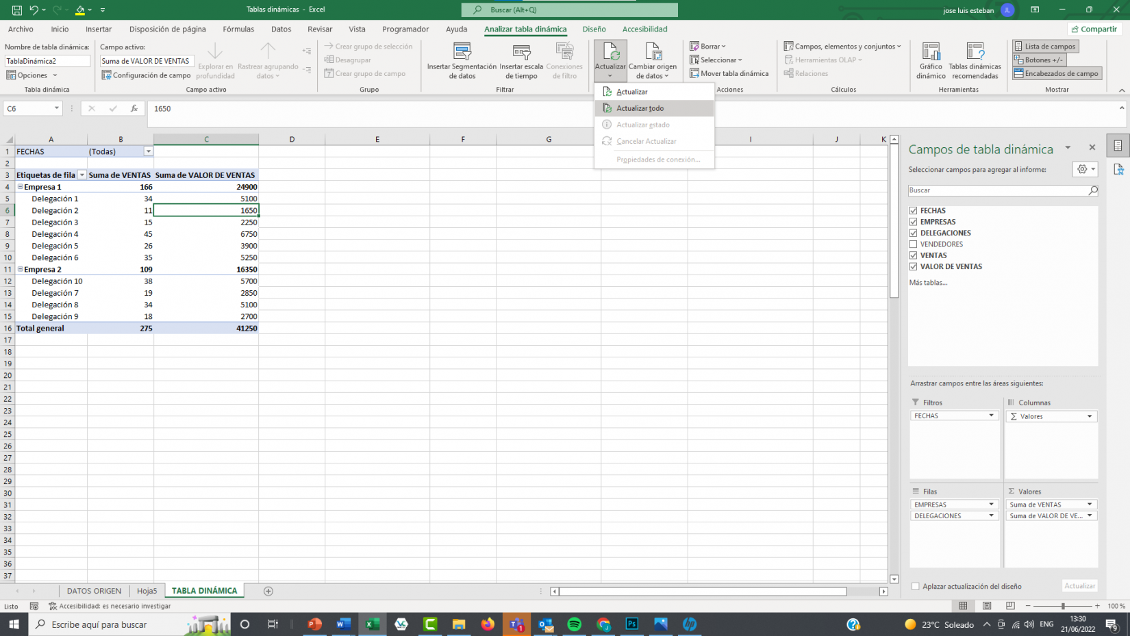 Cómo modificar datos en Tablas Dinámicas ️ - Solvetic Cómo modificar datos en Tablas Dinámicas ️ - Solvetic