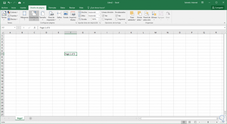 Poner número de página en celda, encabezado o pie de página Excel - Solvetic