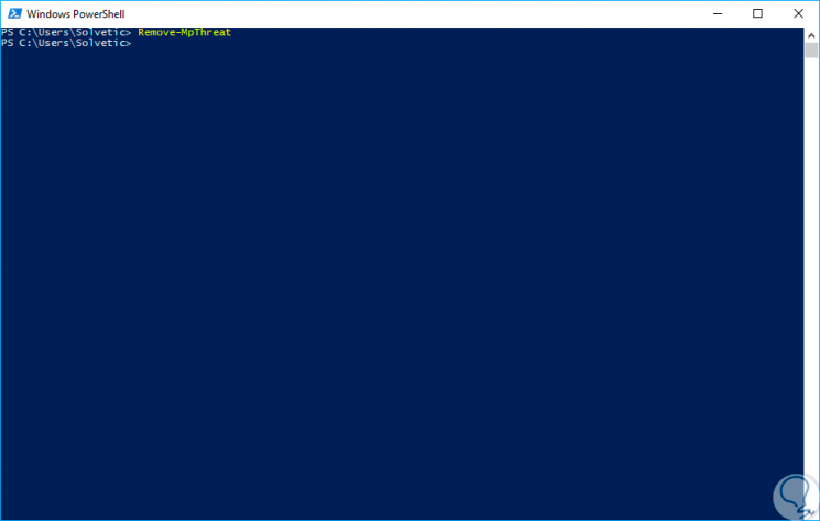 Administrar Windows Defender con PowerShell Windows 10 - Solvetic
