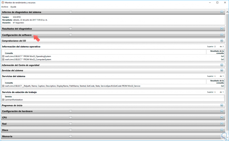 Cómo crear y ver informe diagnóstico de sistema Windows 10 - Solvetic