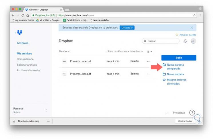 Cómo utilizar las principales funciones de Dropbox - Solvetic