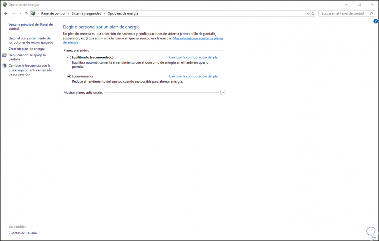 Cómo abrir Opciones energía Windows 10 - Solvetic