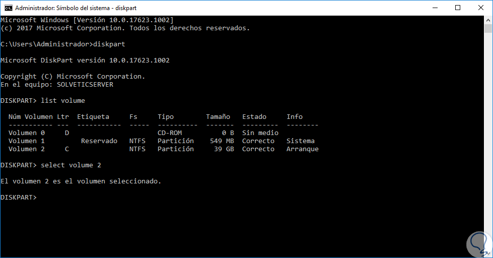 Cómo reducir o extender volumen en Windows Server 2019 - Solvetic
