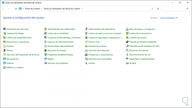 Abrir Panel de Control Windows 10 ️ - Solvetic