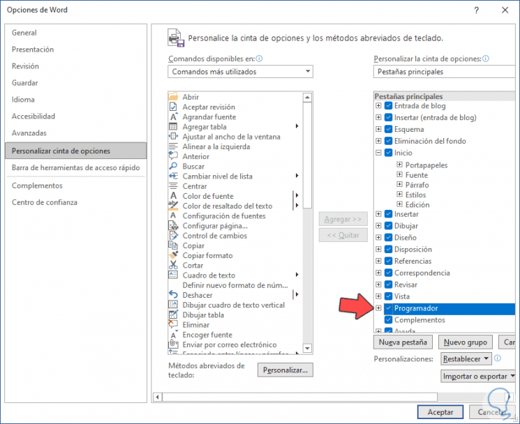 Insertar lista desplegable Word 2019, 2016 ️ - Solvetic