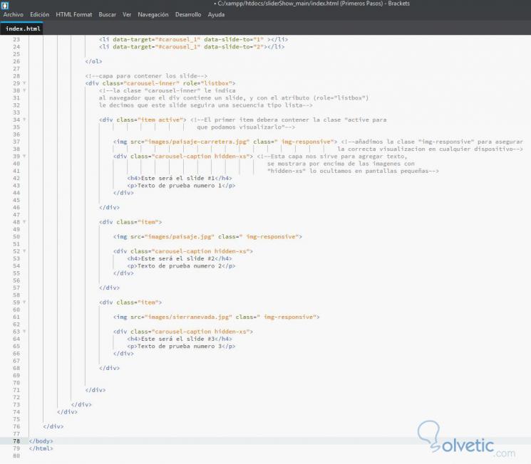 Aprendiendo a hacer un slideshow responsive con HTML5 + Bootstrap - Solvetic