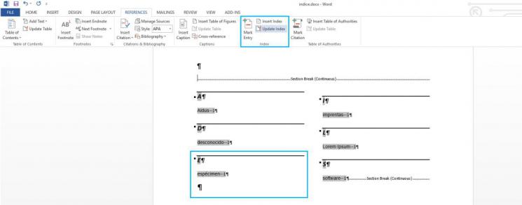 Crear índices en Word - Solvetic