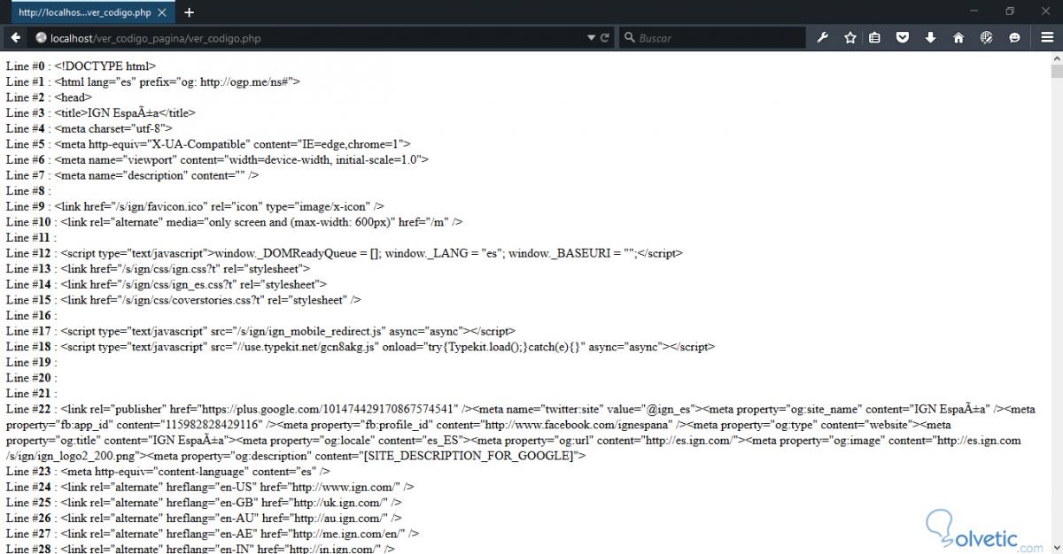 Obtener el código fuente de una página web con PHP - Solvetic