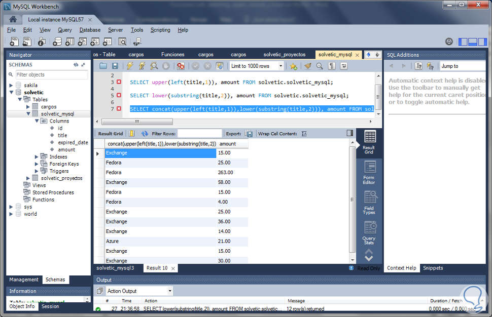 Repaso de funciones en bases de datos MySQL - Solvetic