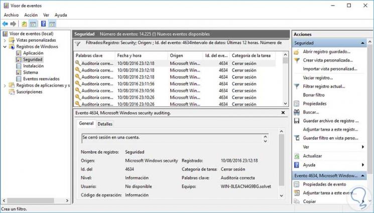 Cómo usar el visor de eventos en Windows Server 2016 - Solvetic