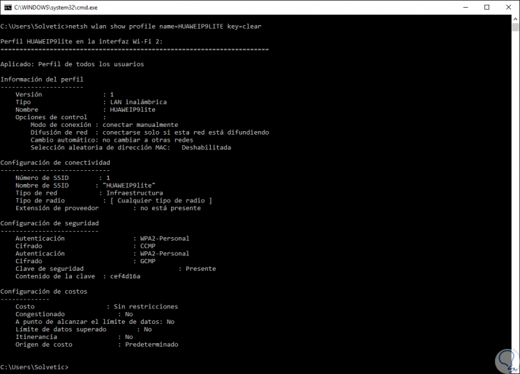 Ver CONTRASEÑA WIFI Windows 10 CMD - Solvetic