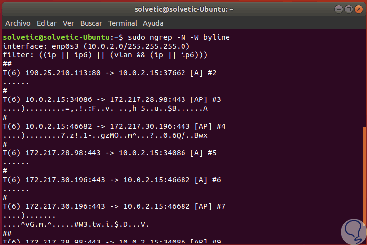 Cómo usar comando ngrep Linux - Solvetic