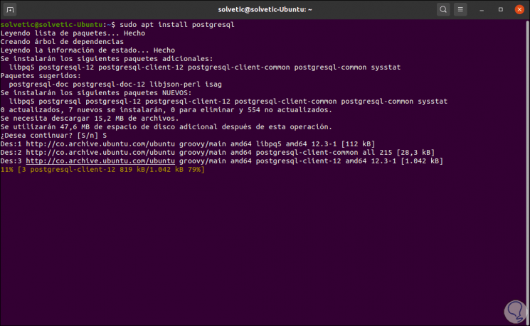 Instalar PostgreSQL y pgAdmin4 en Ubuntu 20.10 - Solvetic
