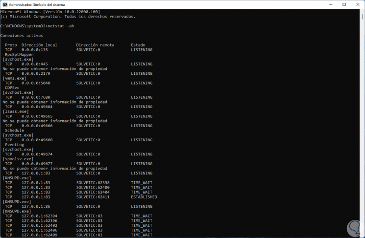 Cómo ver Puertos abiertos en Windows 11 ️ Puertos usados - Solvetic