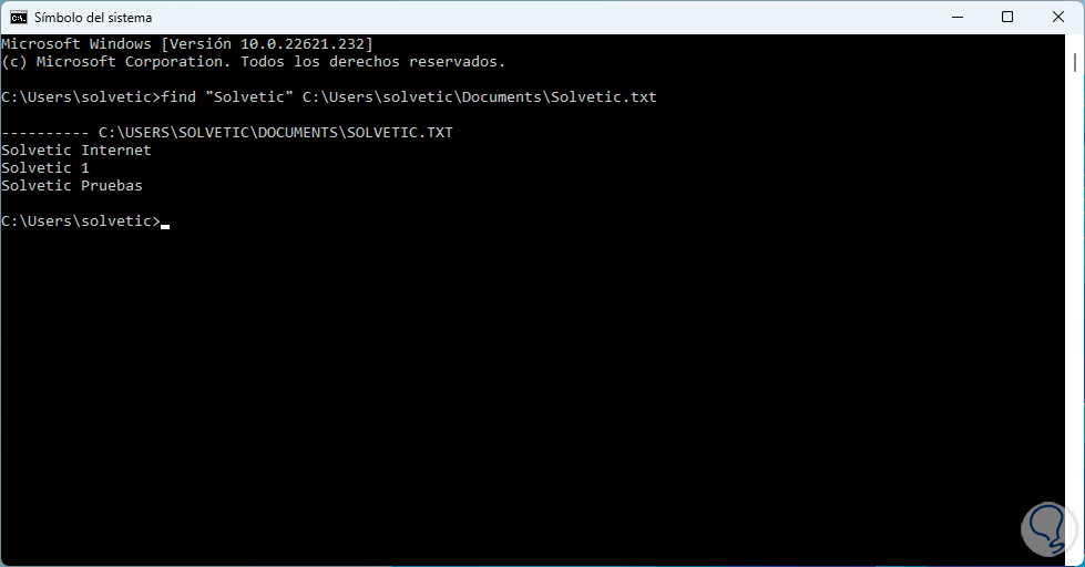 Cómo usar Comando FIND ️ CMD - Solvetic