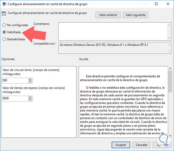 Almacenamiento en caché de GPO Windows Server 2016 - Solvetic