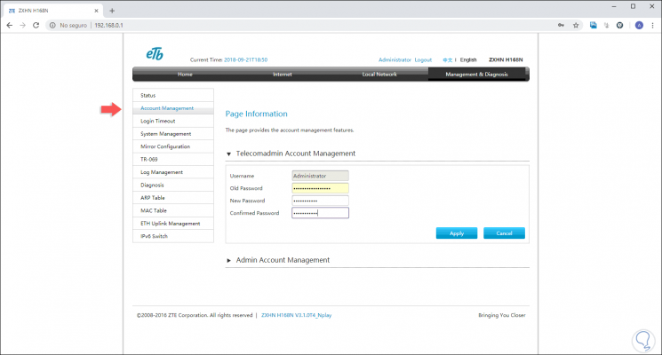 Cómo cambiar la contraseña de mi router ETB ZTE - Solvetic