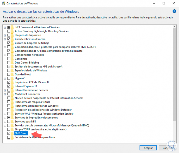 Cómo activar o desactivar características y componentes Windows 10 ...