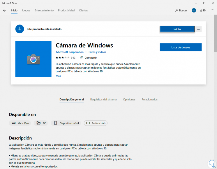 Abrir cámara Windows 10 | APLICACIÓN - Solvetic